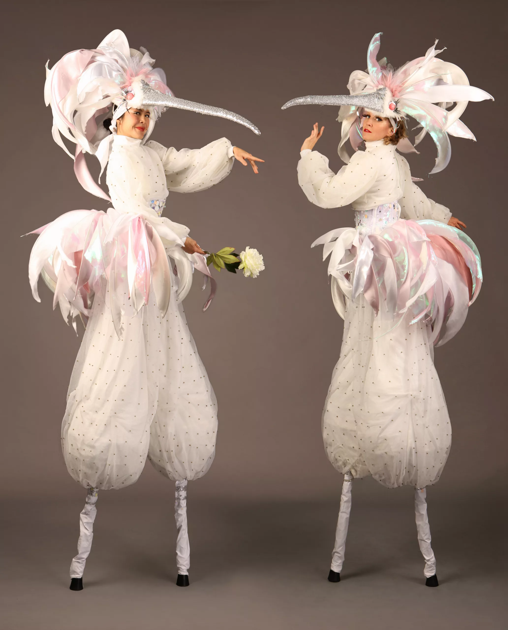White Hummingbird Stilt Walkers - RubyLemon