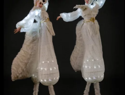 Snow Fox Stilt Walkers - RubyLemon